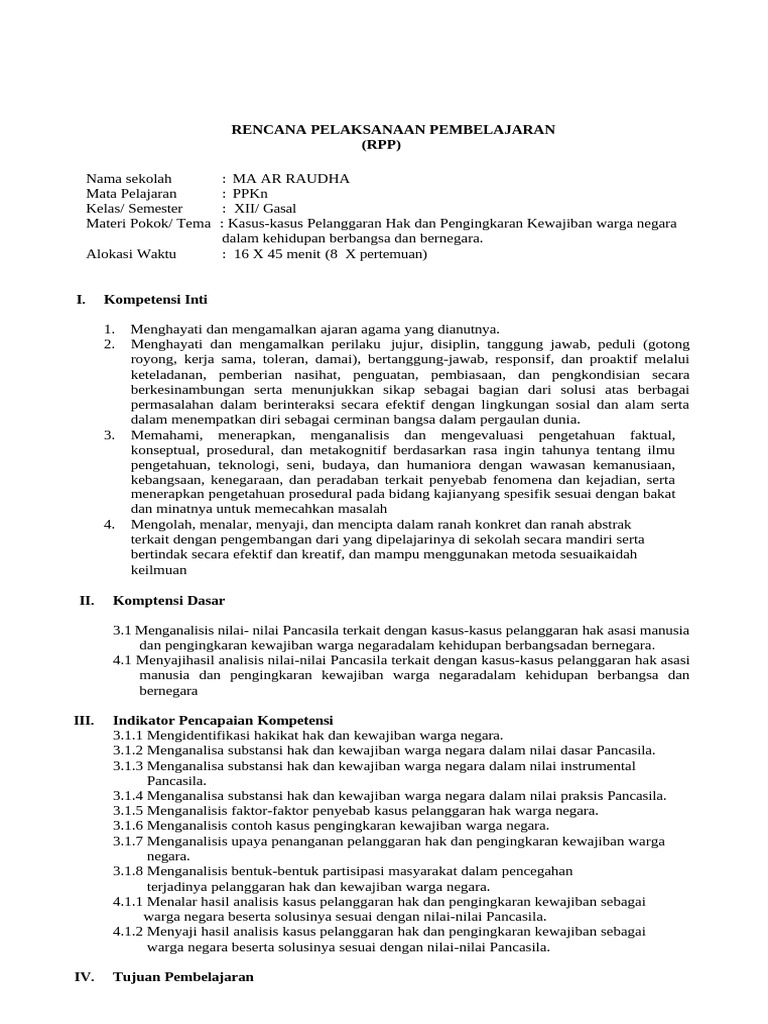 RPP PKN Kls 12 SMT 1 | PDF