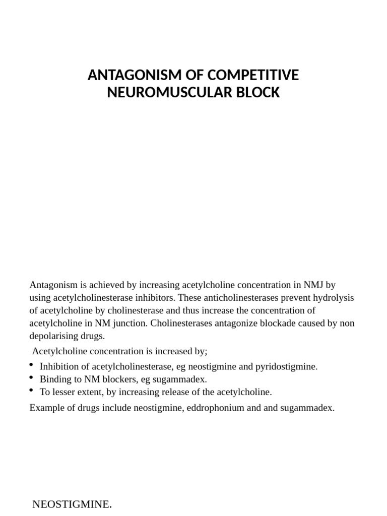 Antagonism of Competitive Neuromuscular Blockers | PDF | Acetylcholine ...
