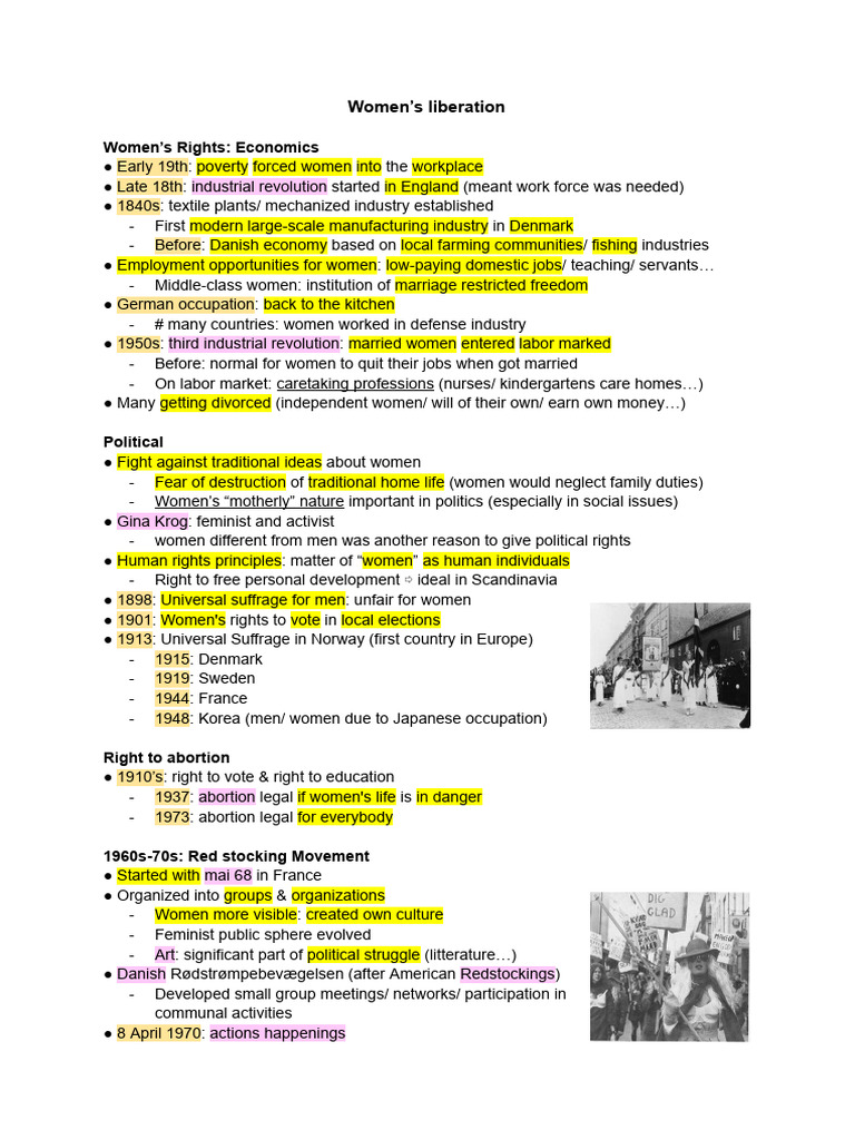 Denmark Week 10 Women's Liberation | PDF