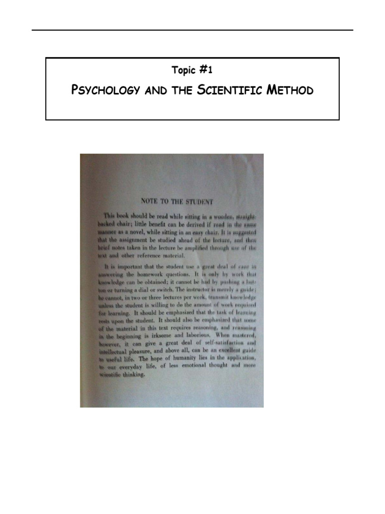Psychology and the Scientific Method | PDF | Science | Science ...