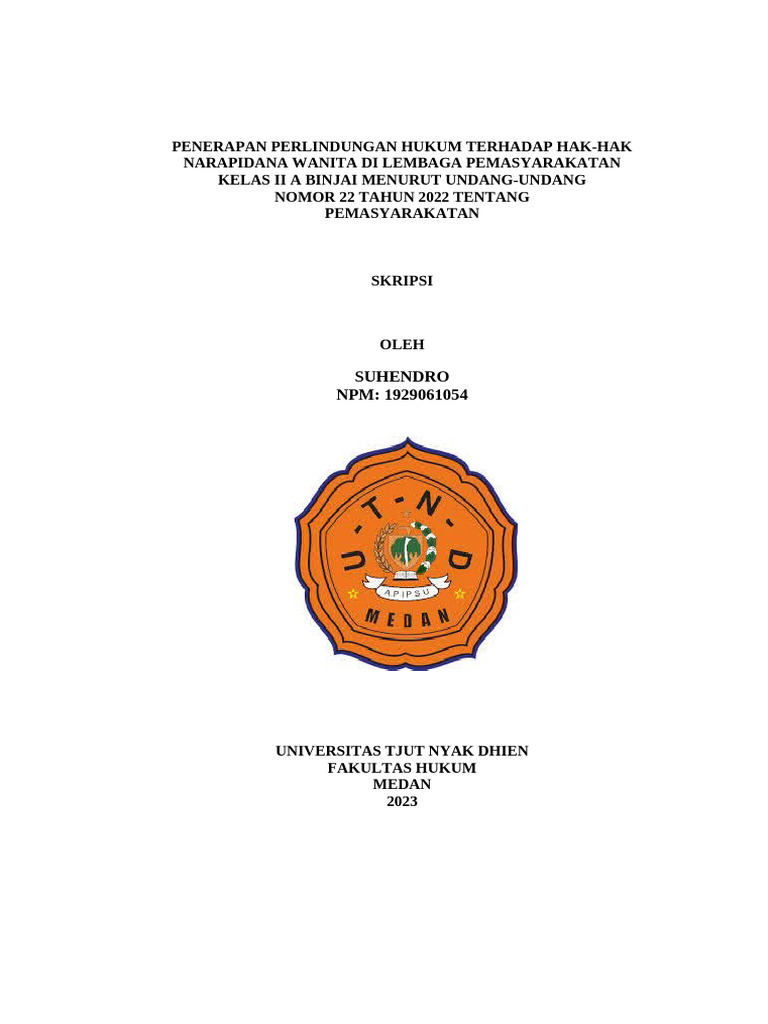 Cover Skripsi Contoh | PDF