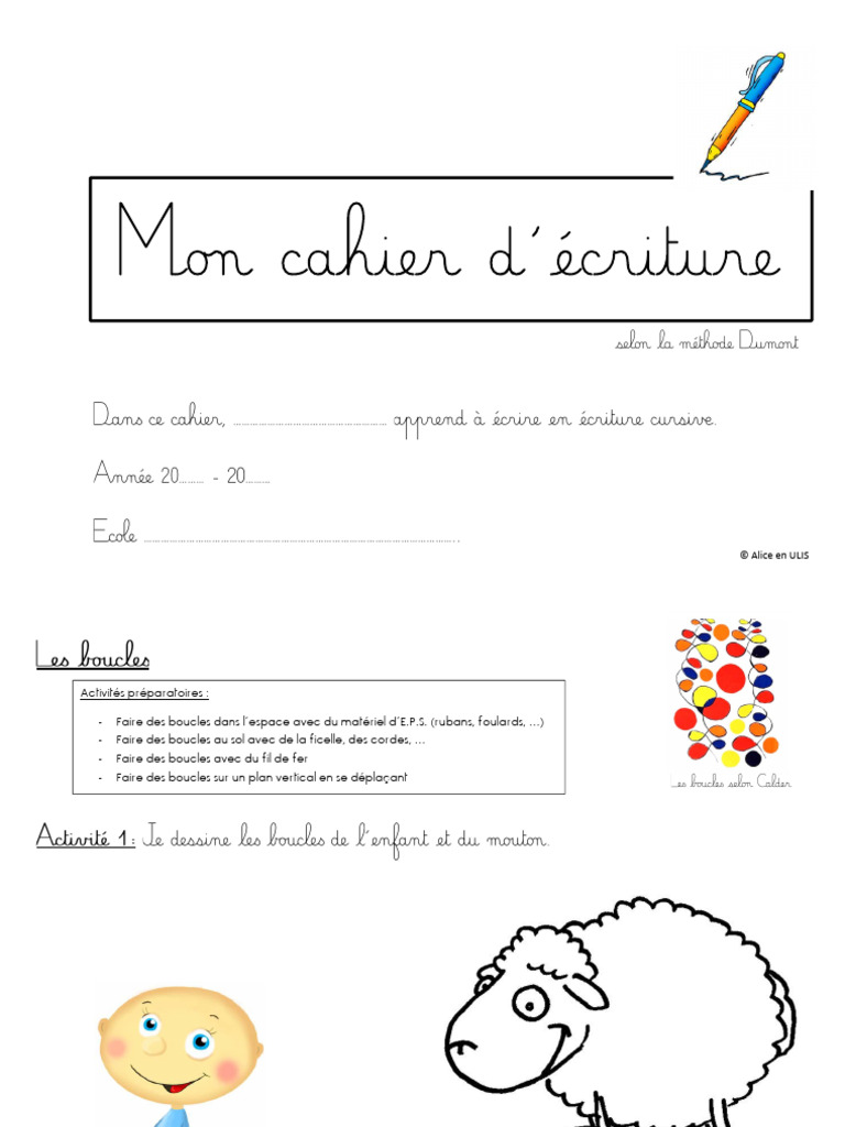 Cahier D Ecriture - Les Formes de Bases - Methode Dumont | PDF