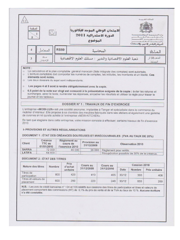 Enonce-Compta.. 2011 | PDF