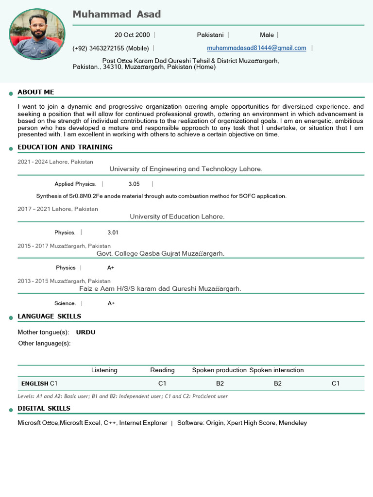 Resume Muhammad Asad | PDF