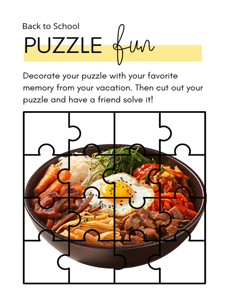 Back To School Puzzle Worksheet | PDF