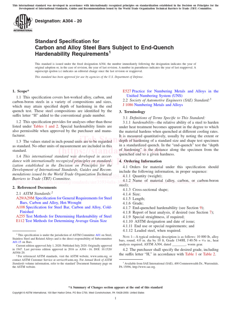 Astm A304 20 | PDF