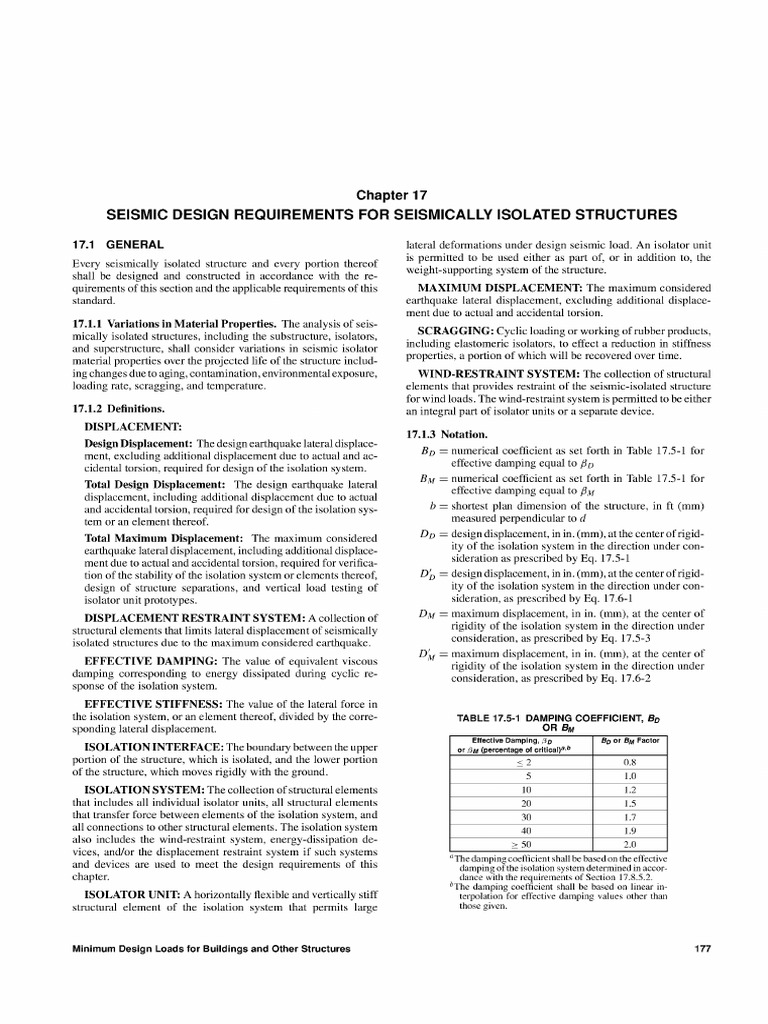 Asce 7-05 - C17 - Seismic Design For Seismically Isolated Structures | PDF