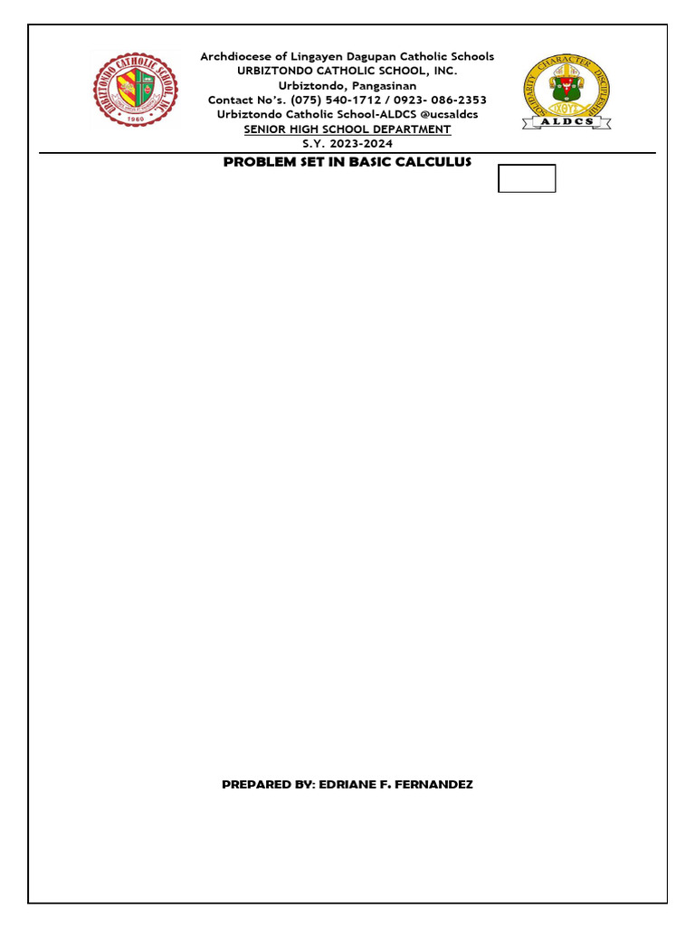 PROBLEM-SET-IN-BASIC-CALCULUS | PDF