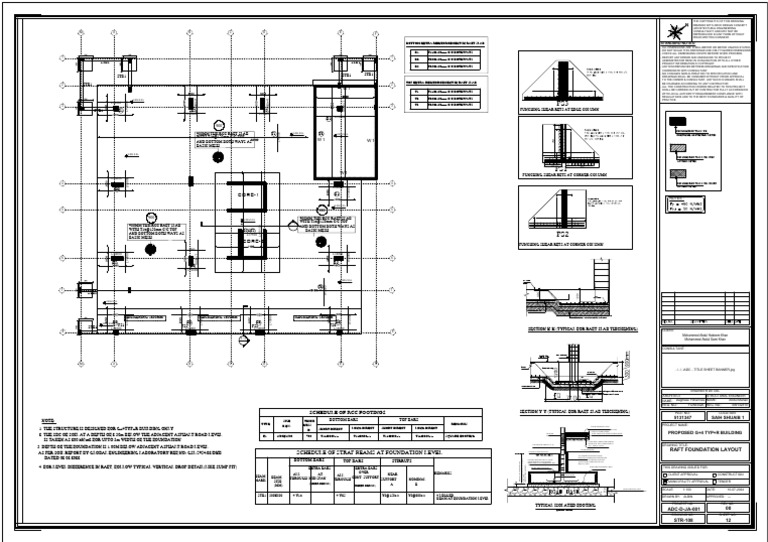 RAFT FOUNDATION LAYOUT Details | PDF
