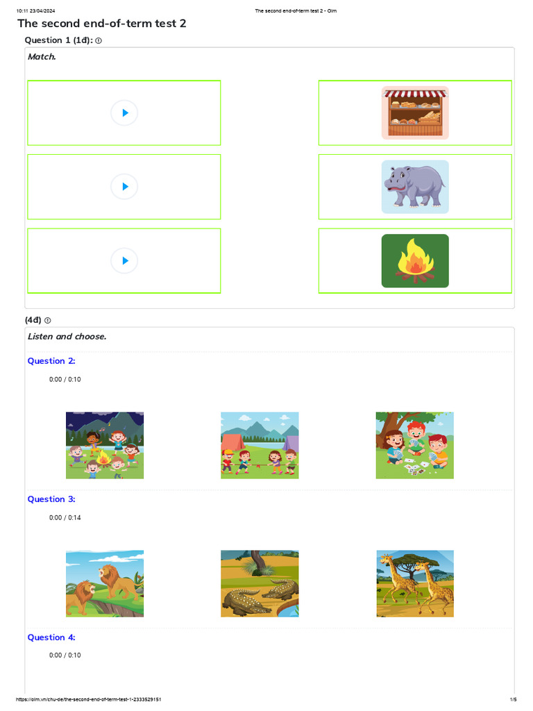 The second end-of-term test 2 - Olm | PDF