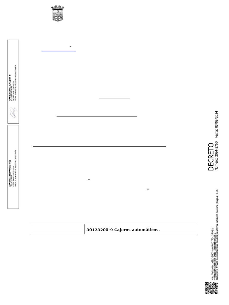 Ra Adjudicacion Cajeros Automaticos Parkings Equinsa Slu | PDF ...