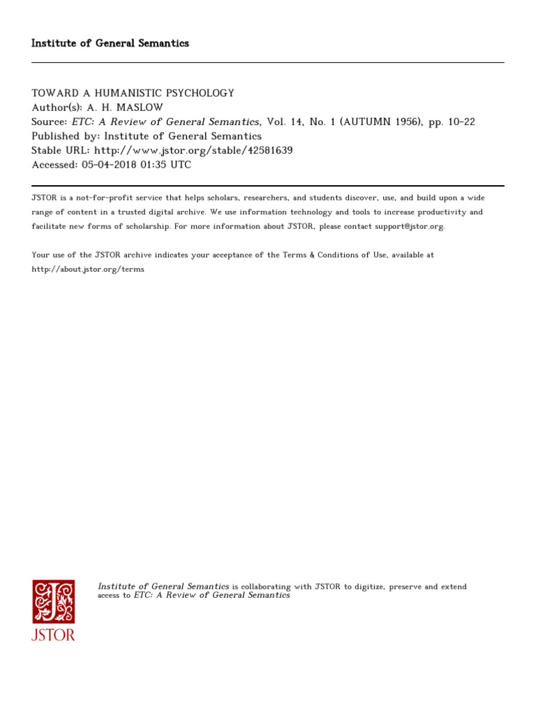 Institute of General Semantics ETC: A Review of General Semantics | PDF