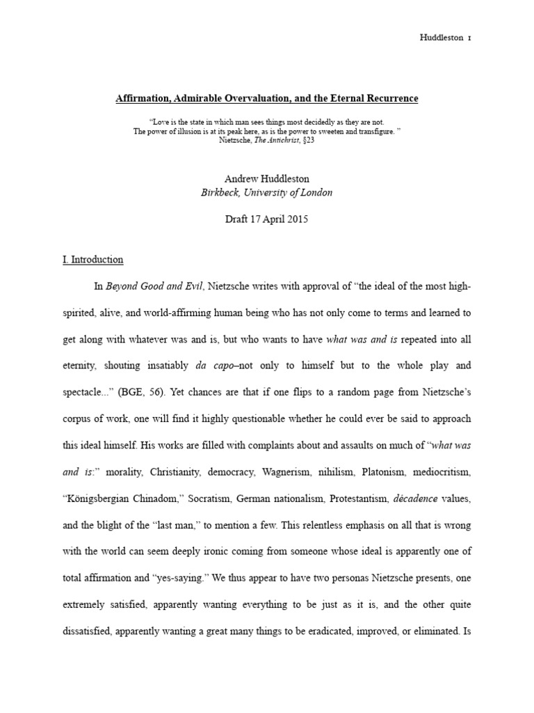 Affirmation Admirable Overvaluation and | PDF