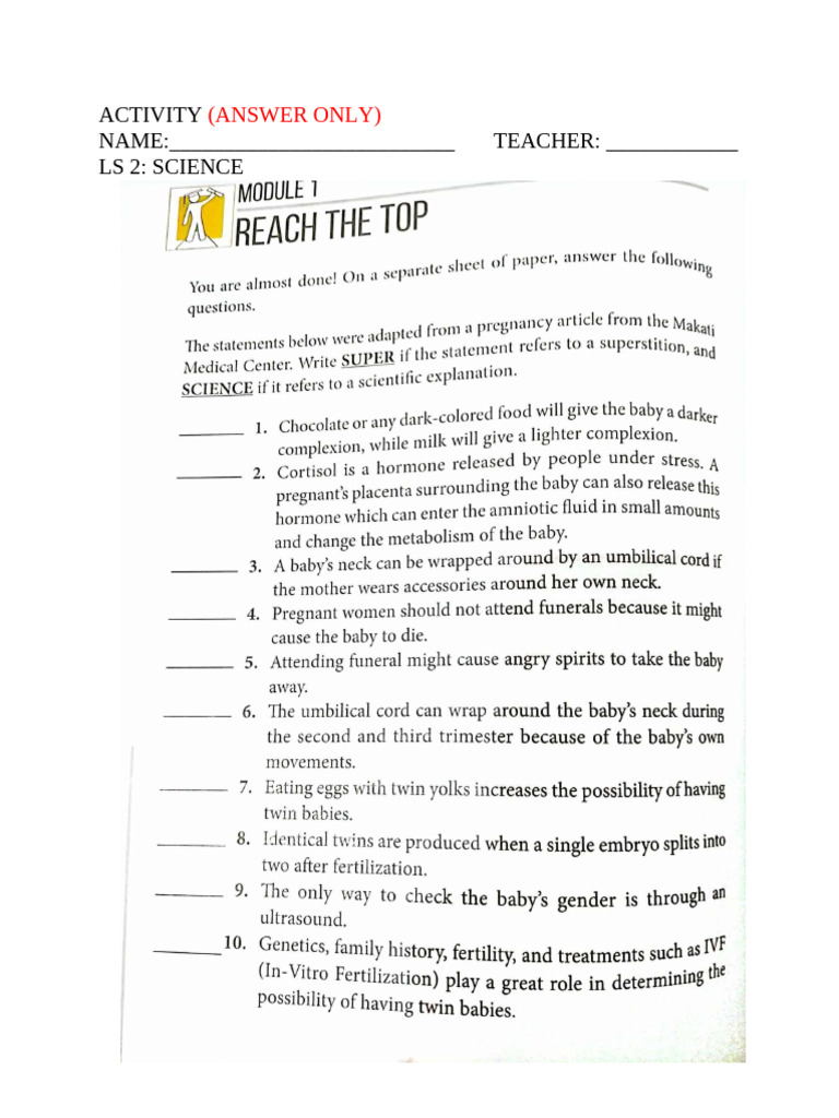 LS 2 Science Activities | PDF