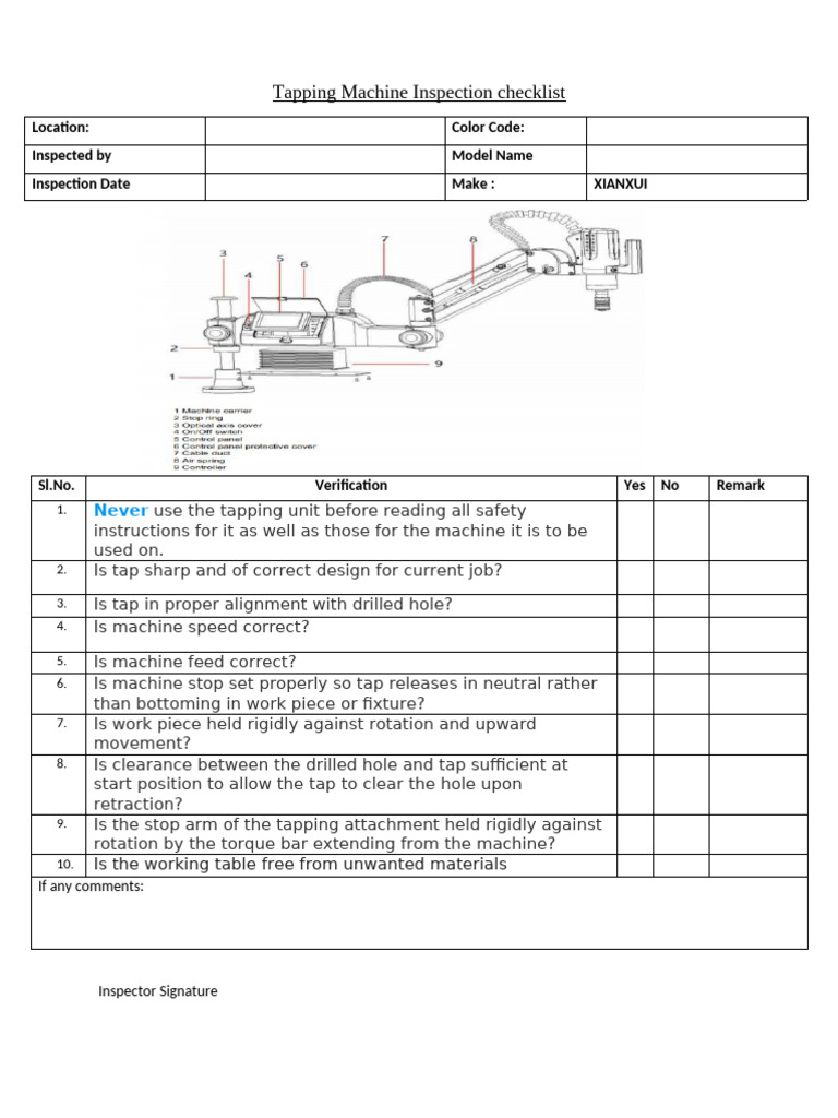 Tapping machine | PDF