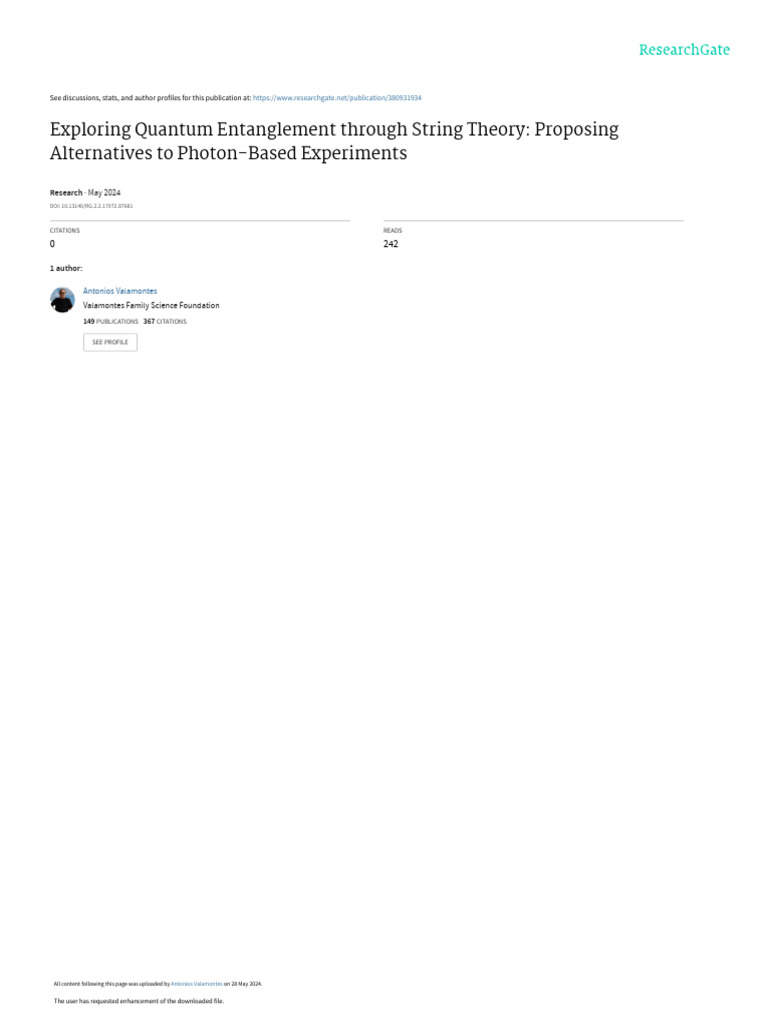 Exploring Quantum Entanglement Through String Theory | PDF