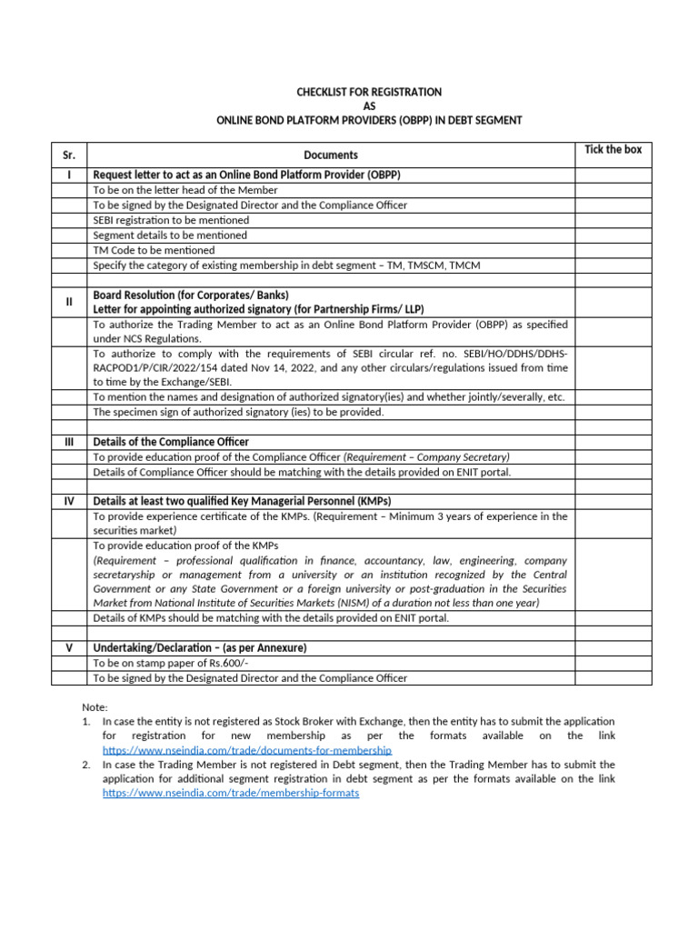 Checklist OBPP 0 | PDF