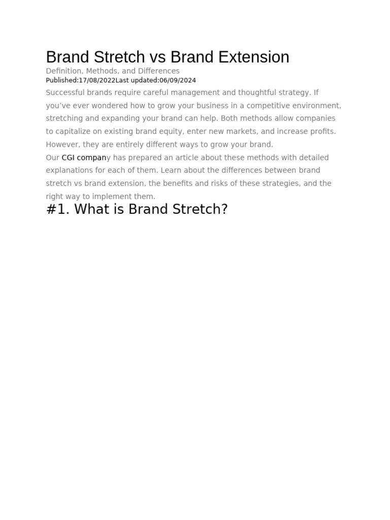 Brand Stretching | PDF