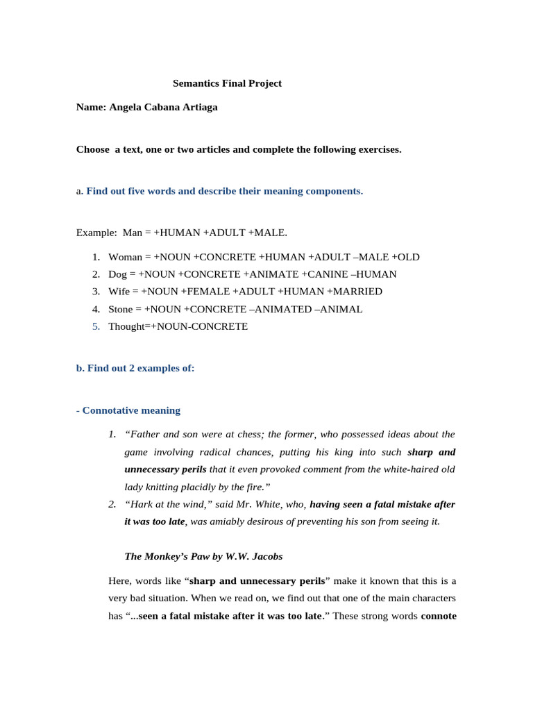 Semantics Final Project | PDF