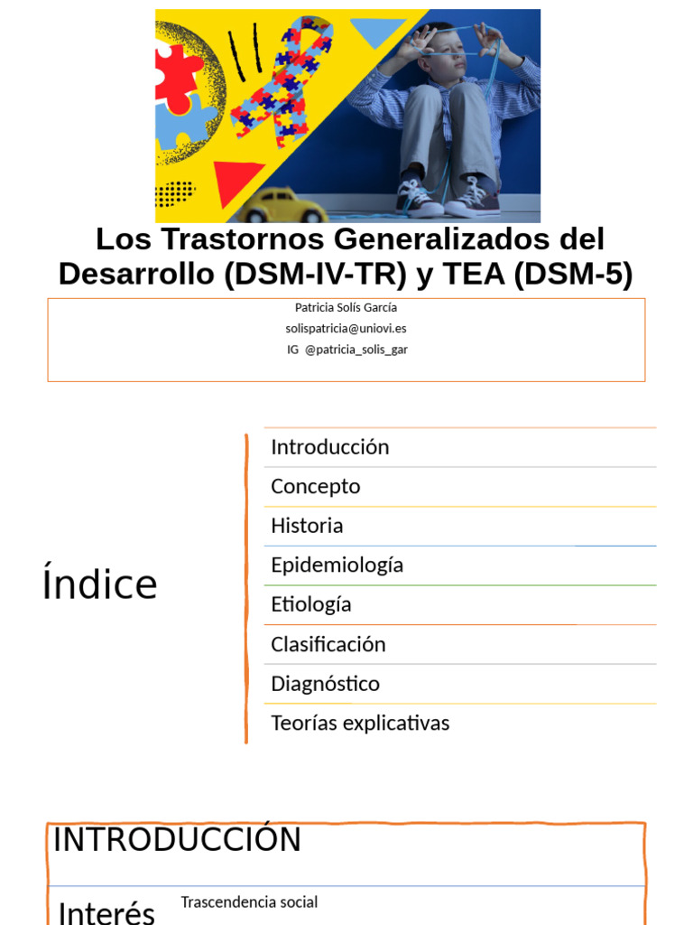 T2 - Los Trastornos Generalizados Del Desarrollo (DSM-IV-TR) y TEA (DSM-5) | PDF