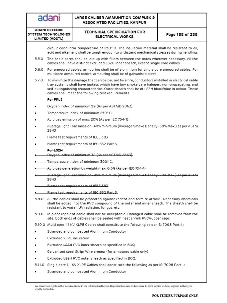 LT Cable Tech. Specification 2 | PDF