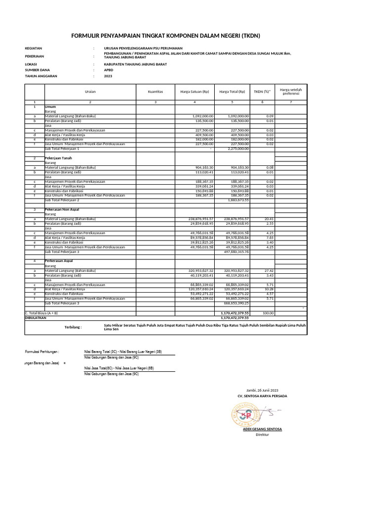 Formulir TKDN Import | PDF