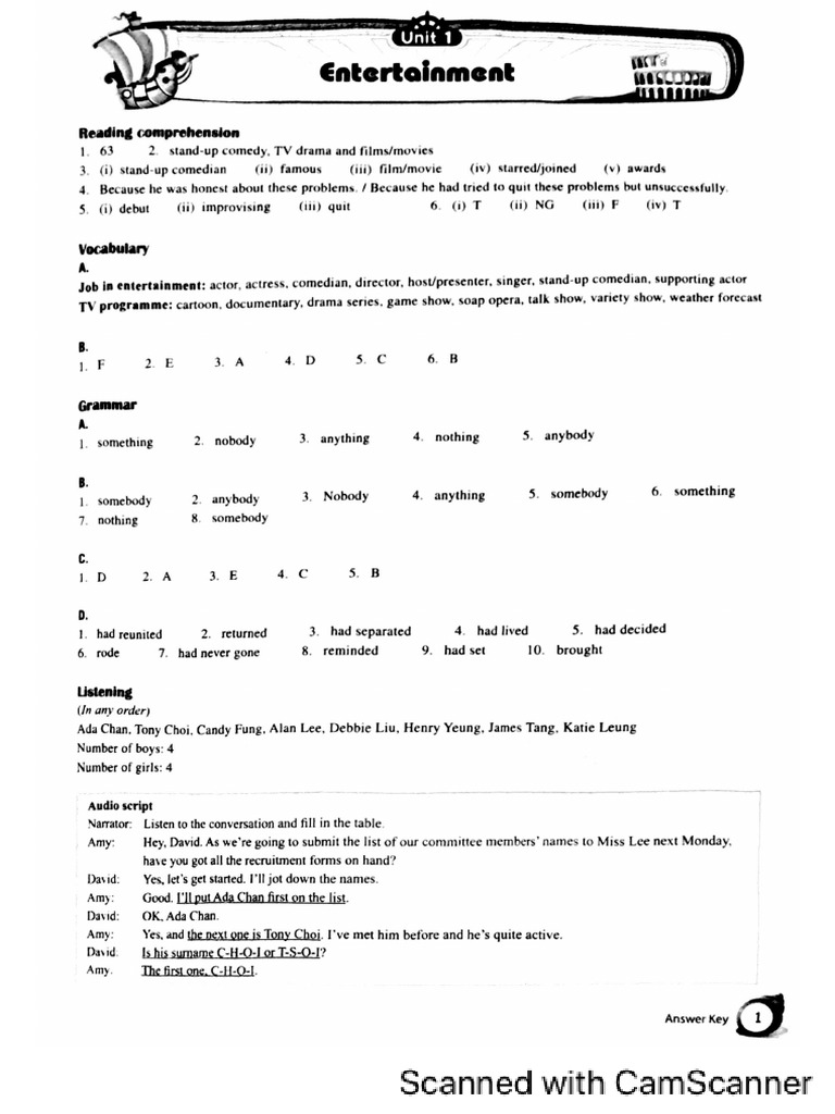 English Summer Fun Answer Key | PDF
