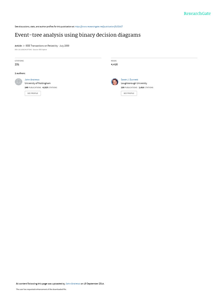 تحلیل رویدادهای آینده (Event Trees) | PDF