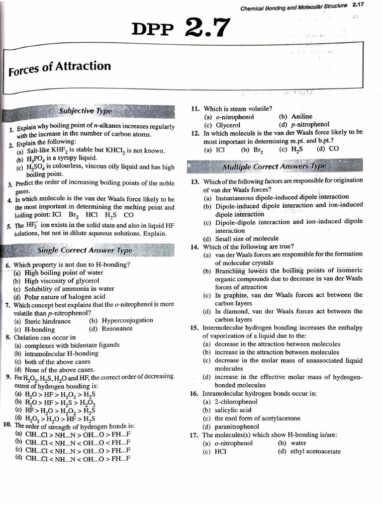 DPP 12 - Weak Forces | PDF