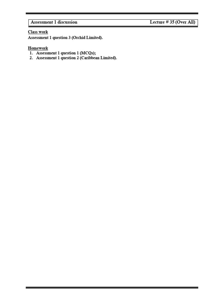 Lecture 35 (Assessment 1 Discussion) | PDF
