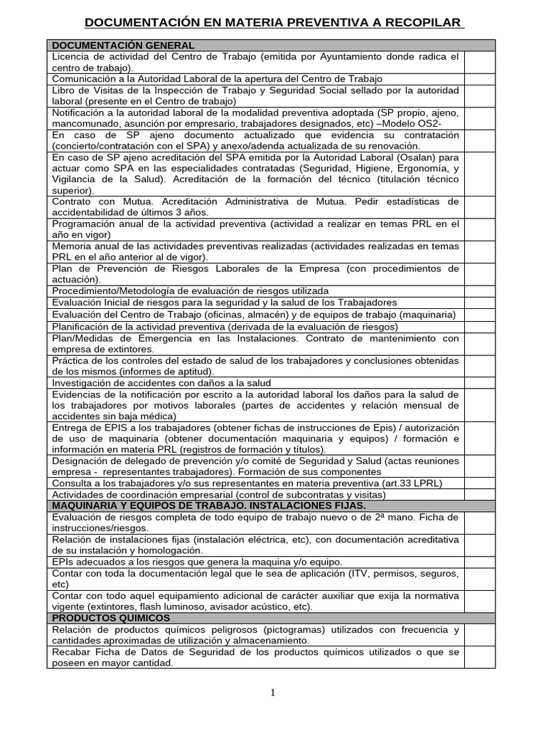 Documentación PRL | PDF