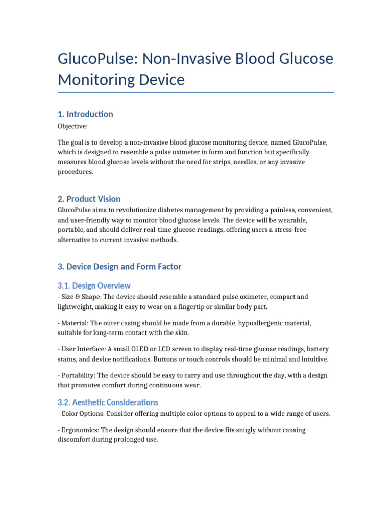 GlucoPulse Report | PDF