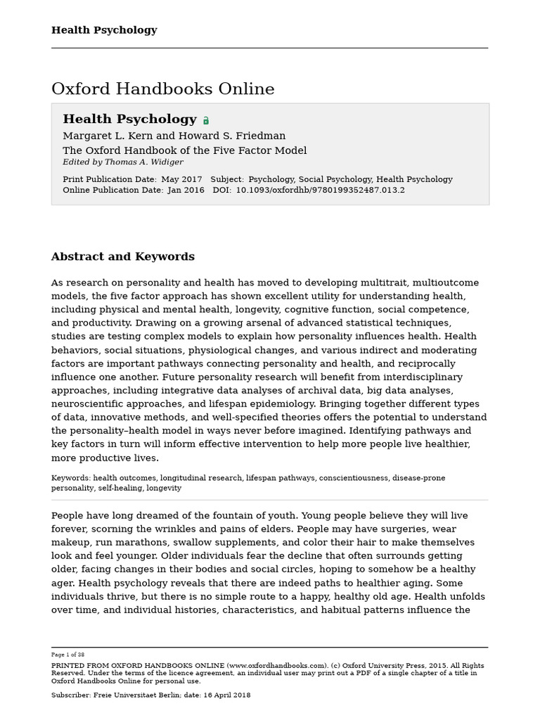 Health Psychology | PDF