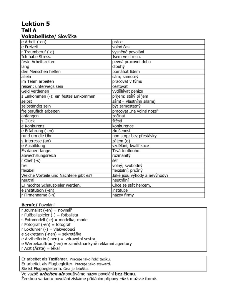 Tangram Aktuell 1 Lektion 5 | PDF