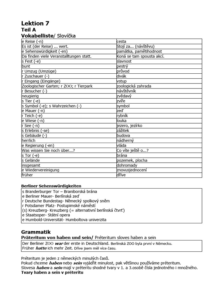 Tangram Aktuell 1 Lektion 7 | PDF
