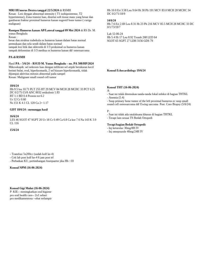 MRI HUmerus Dextra Tanggal 22 | PDF