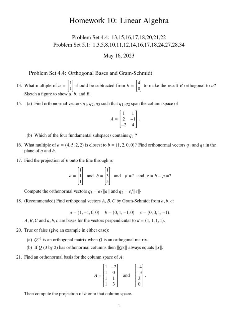 HW11 Linear Algebra | PDF