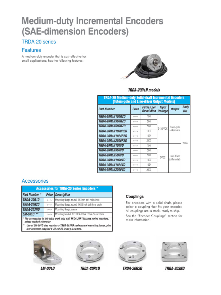 Duty Incremental Encoders | PDF