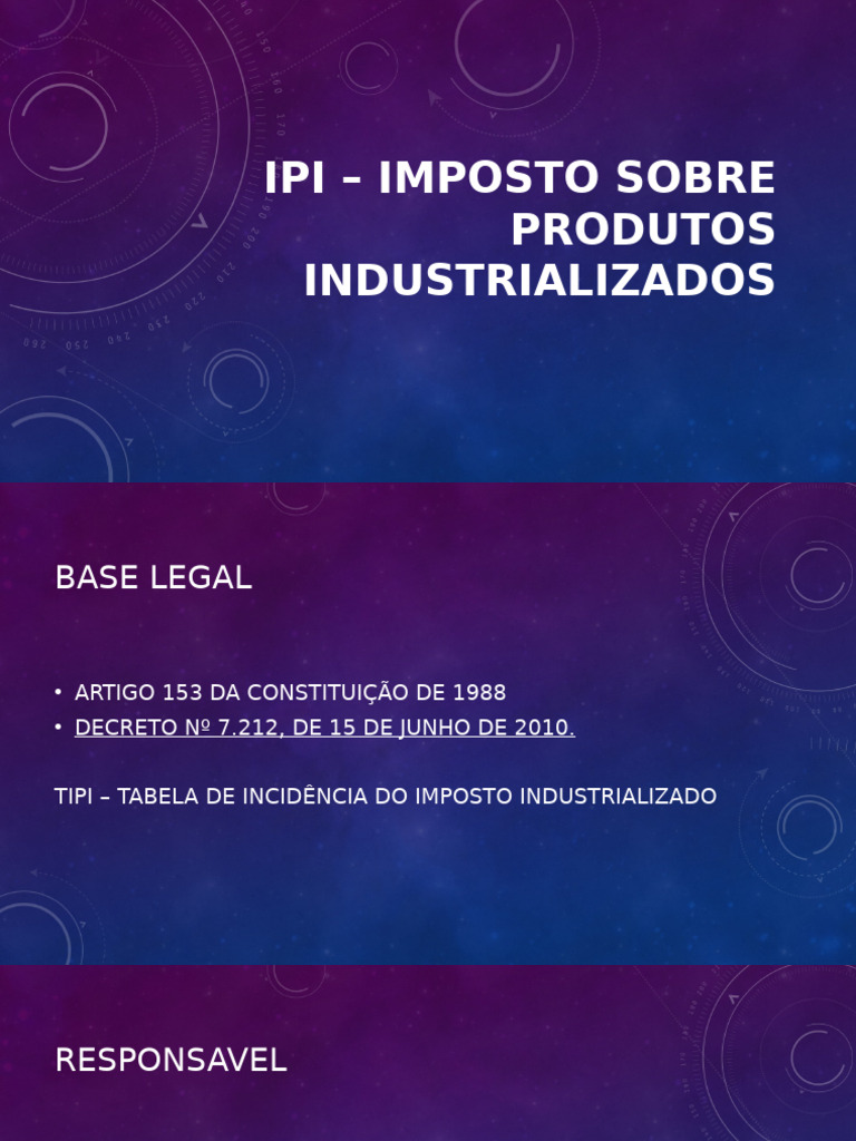 Ipi - Imposto Sobre Produtos Industrializados | PDF
