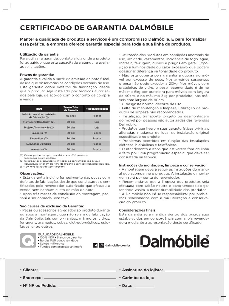 Certificado de Garantia | PDF