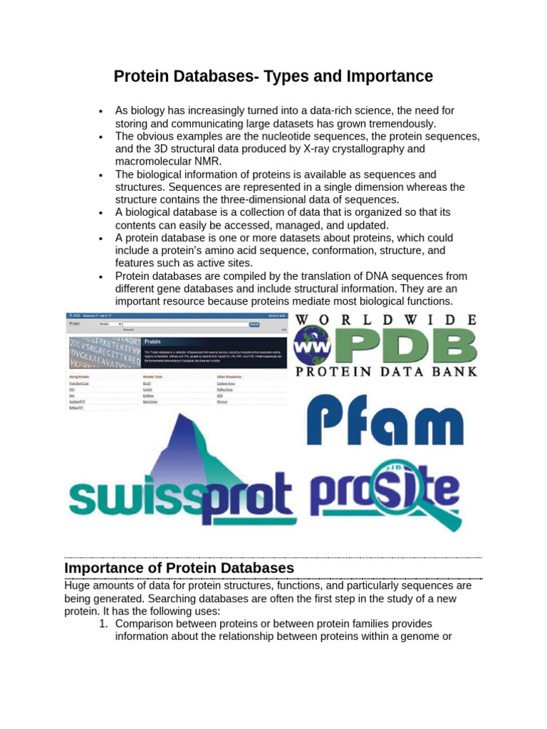 Protein Database | PDF | Proteins | Protein Structure
