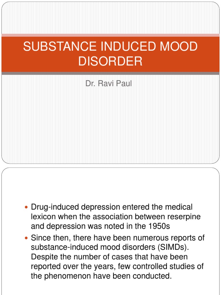 Substance Induced Mood Disorder | PDF | Mood Disorders | Major ...