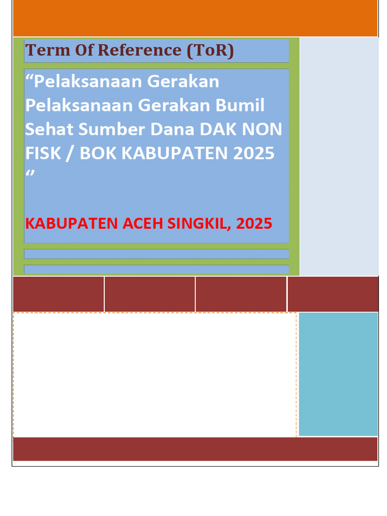 TOR dan RAB Bumil Sehat | PDF