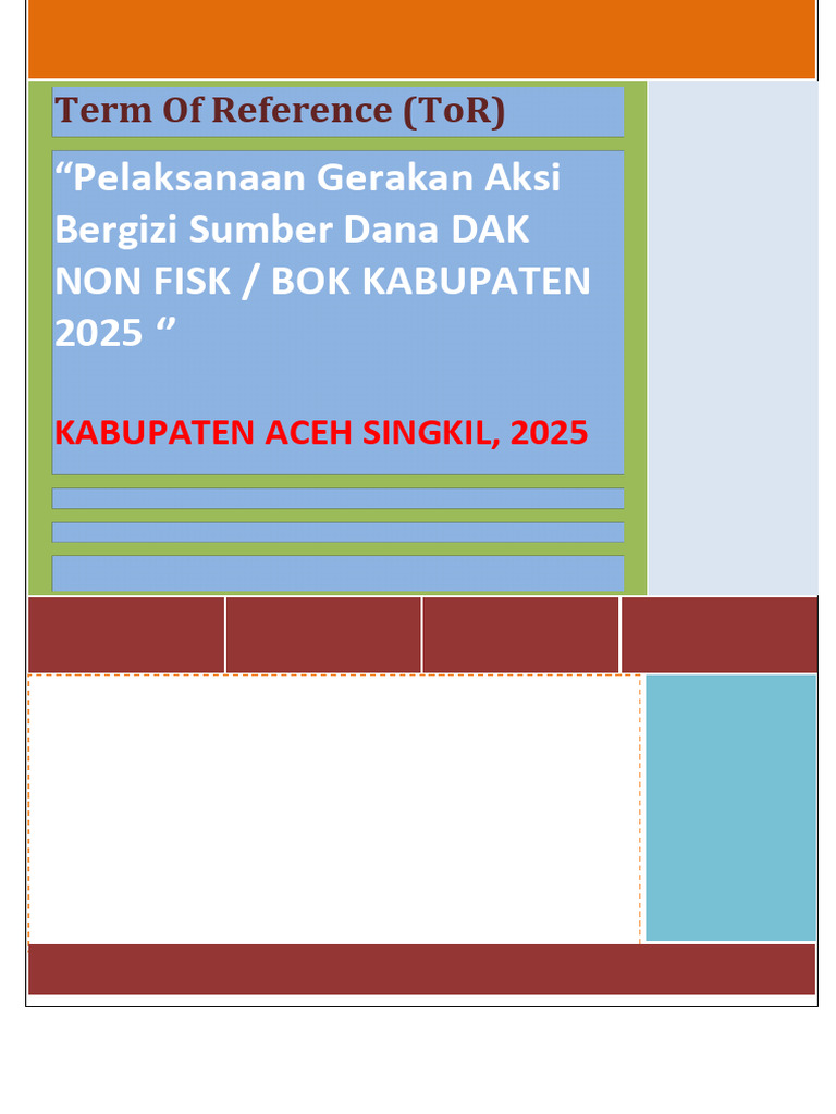 TOR Dan RAB Aksi Bergizi | PDF
