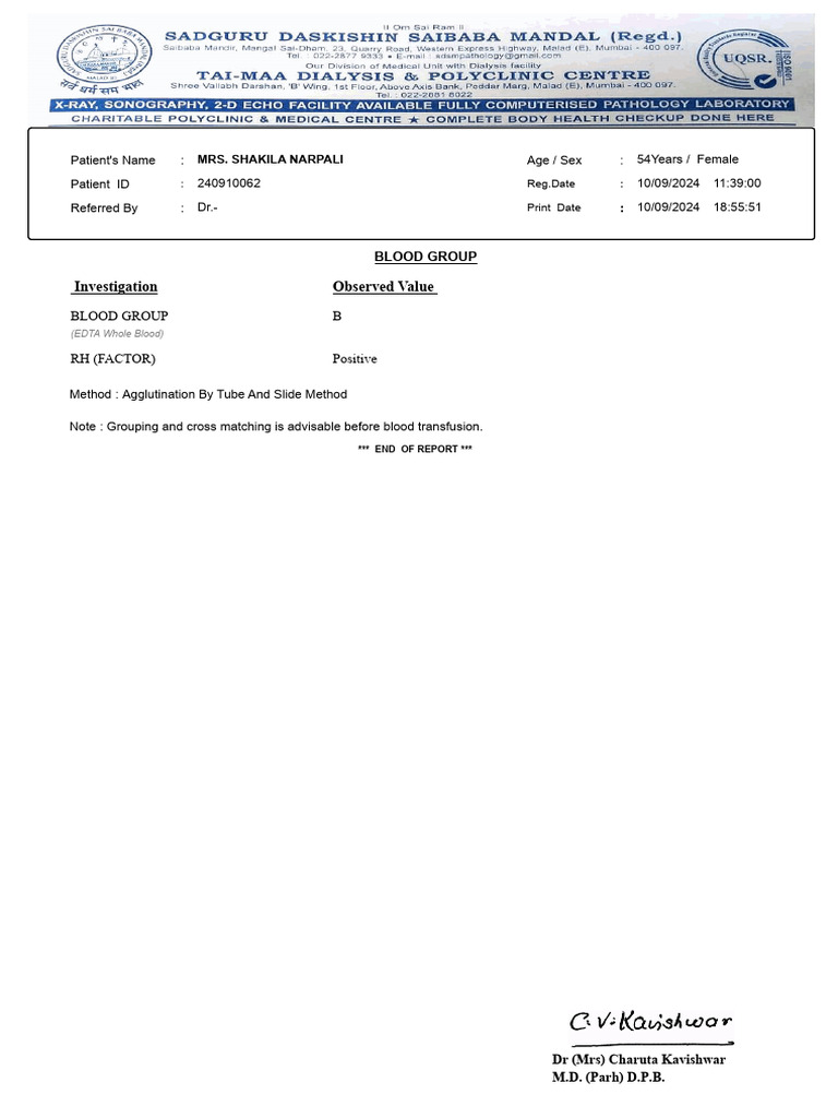 Observed Value Investigation: Mrs. Shakila Narpali | PDF