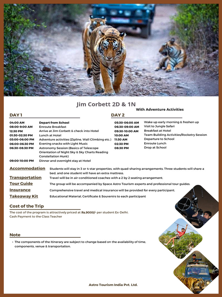 Jim Corbett (2D & 1N) With Adventure Activities | PDF