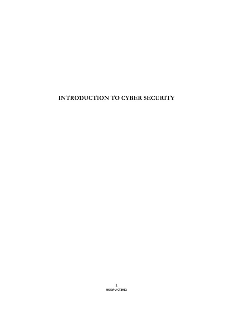 Introduction To Cyber Security | PDF