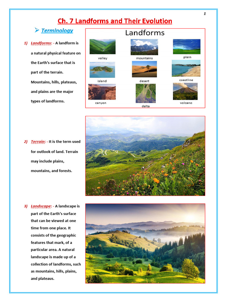 Ch. 7 Landforms and Their Evolution (PPT RUBY) | PDF