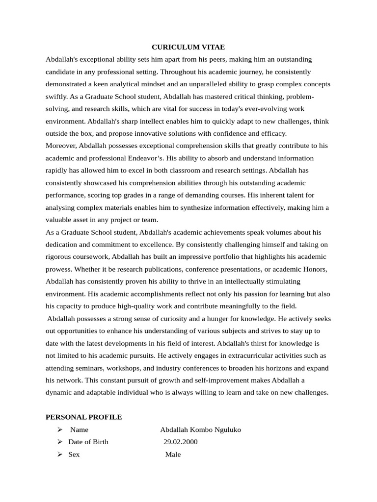 Abdallah CV Morden-2024 | PDF