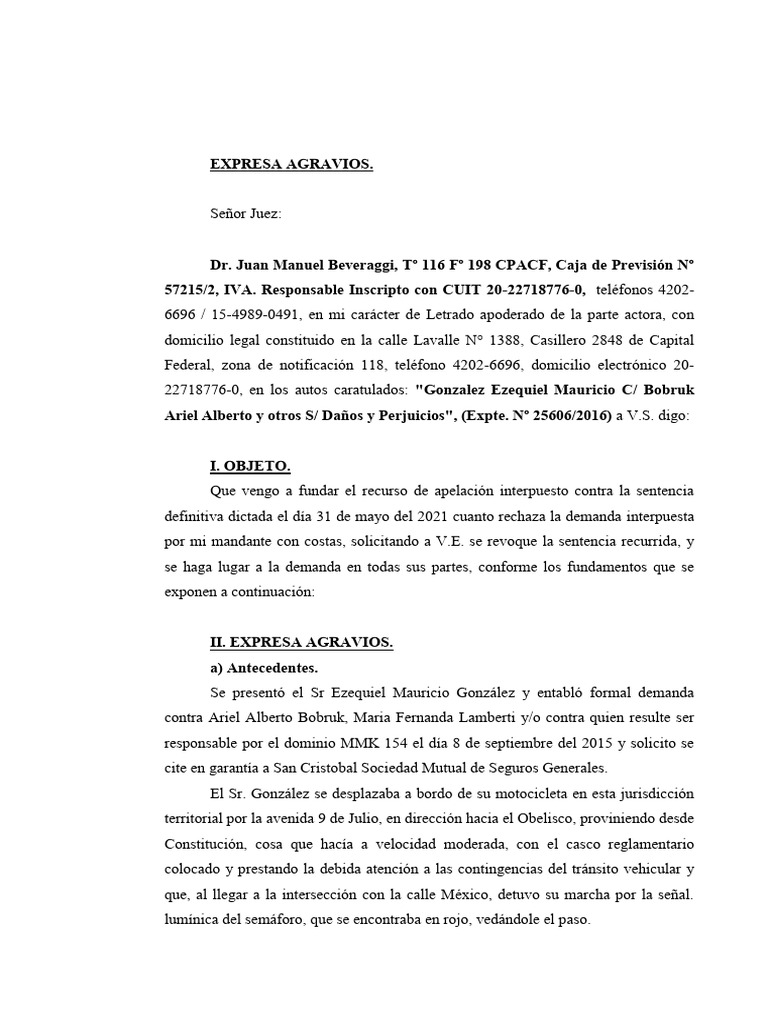 modelo expresa agravios | PDF